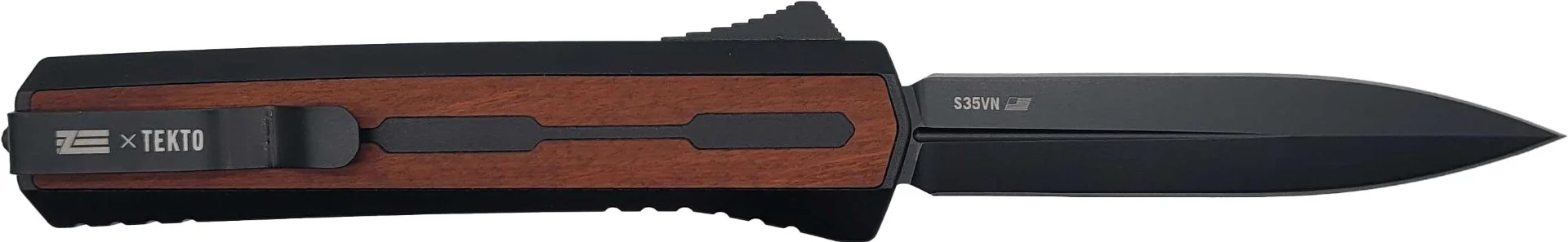 Zastava A7 OTF Knife - American Walnut Wood | S35VN Dagger Blade - Echo ...