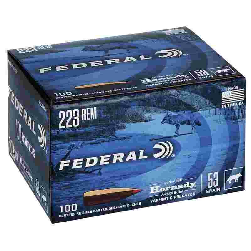 Federal Varmint & Predator Rifle Ammunition .223 Rem 53 gr FMJ 3400 fps ...